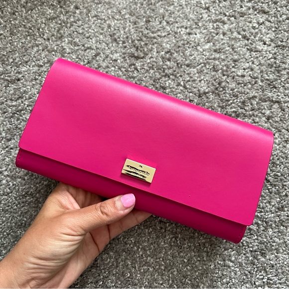 kate spade | Bags | Kate Spade Large Wallet Nwt Pink Leather | Poshmark